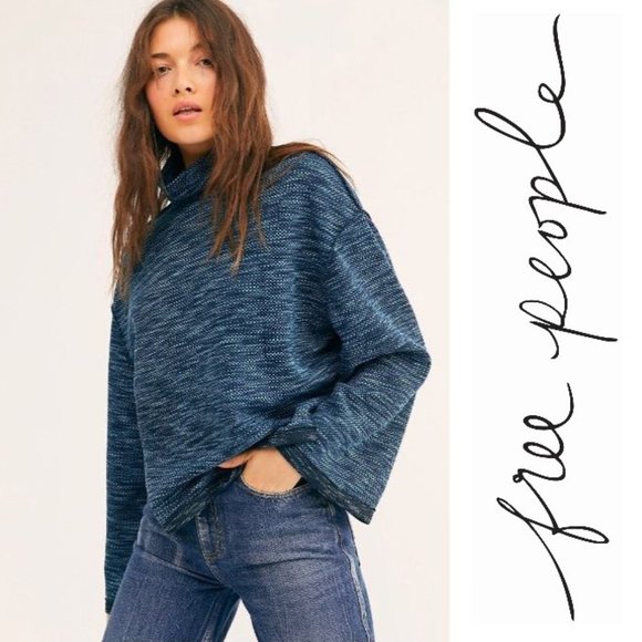 Free People | Tops | Nwt Free People Sunny Days Turtleneck Blue | Poshmark